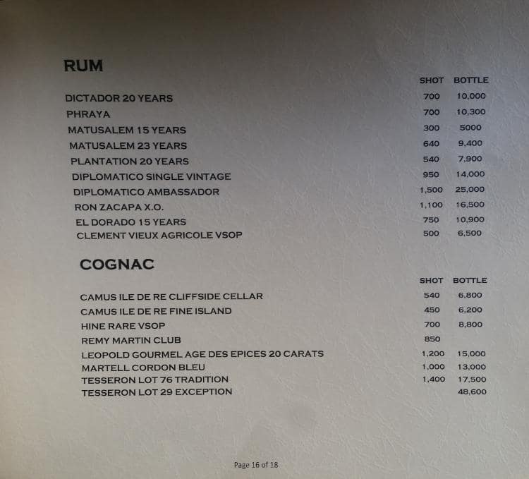 Menu at Mandalay pub & bar, Makati