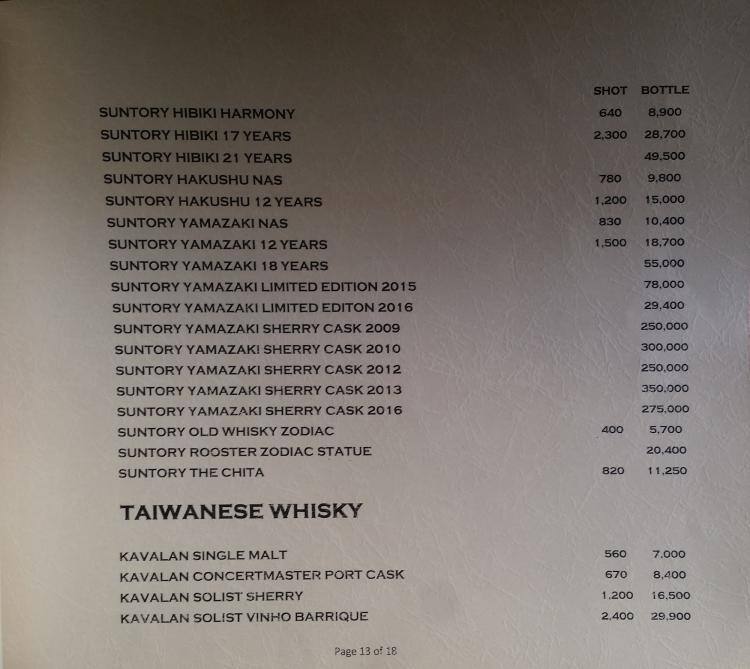 Menu at Mandalay pub & bar, Makati