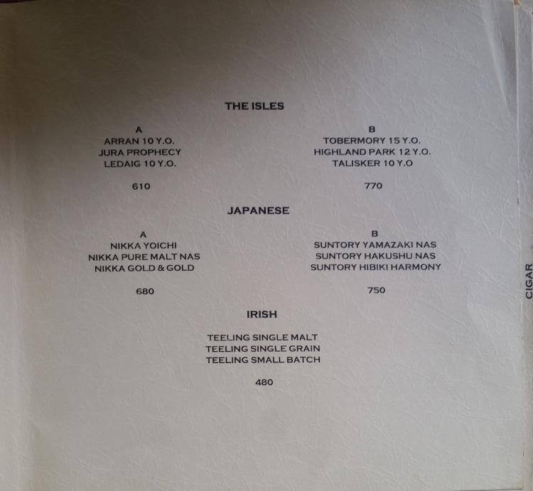 Menu at Mandalay pub & bar, Makati