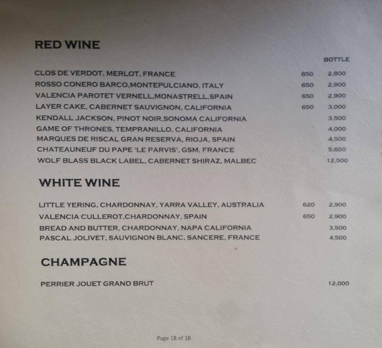 Menu at Mandalay pub & bar, Makati