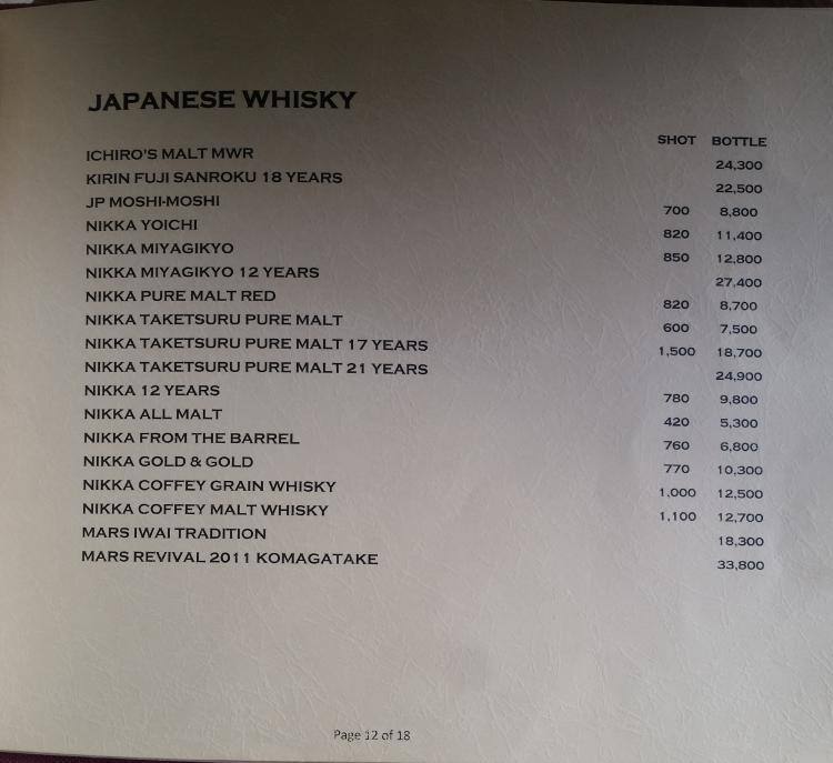 Menu at Mandalay pub & bar, Makati