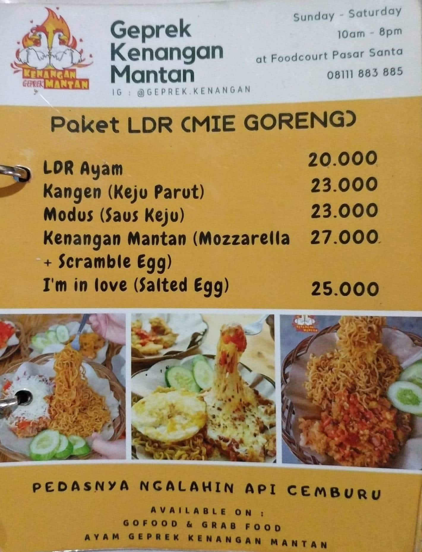 Carta del restaurante Warmindo Pecandu Kopi, Bangka, South Jakarta