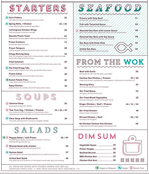 Menu at Fuchsia Urban Thai restaurant, Dubai, 35WH+3F5 Two Towers Tecom