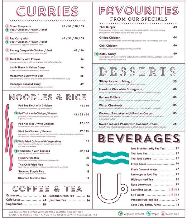 Menu at Fuchsia Urban Thai restaurant, Dubai, 35WH+3F5 Two Towers Tecom