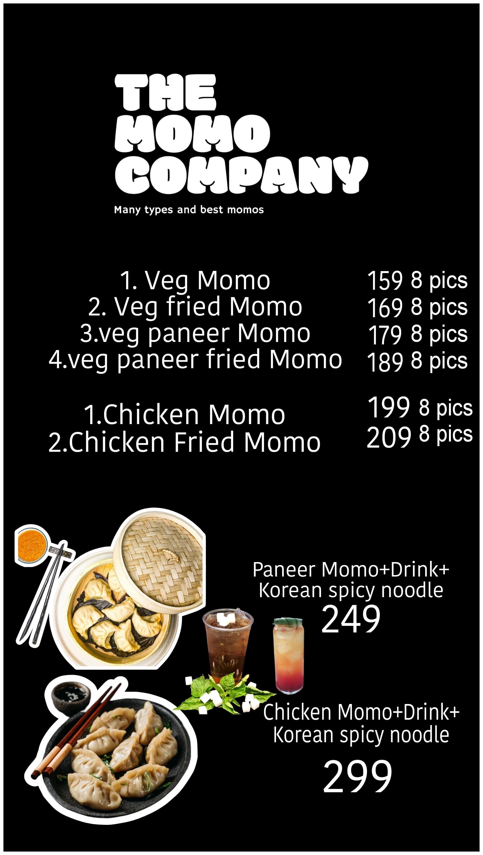 Menu of The Momo Company, Dehu Road, Pune