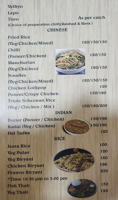 Menu of The Local Table, Candolim, Goa