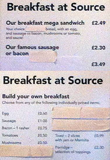 Menu at Source Foods restaurant, London, Building 5