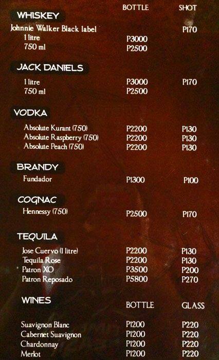 Menu at Tavern Asia Restaurant, Parañaque
