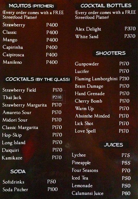 Menu at Tavern Asia Restaurant, Parañaque