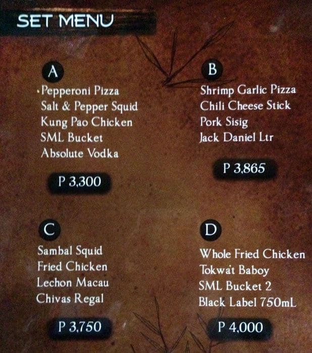 Menu at Tavern Asia Restaurant, Parañaque