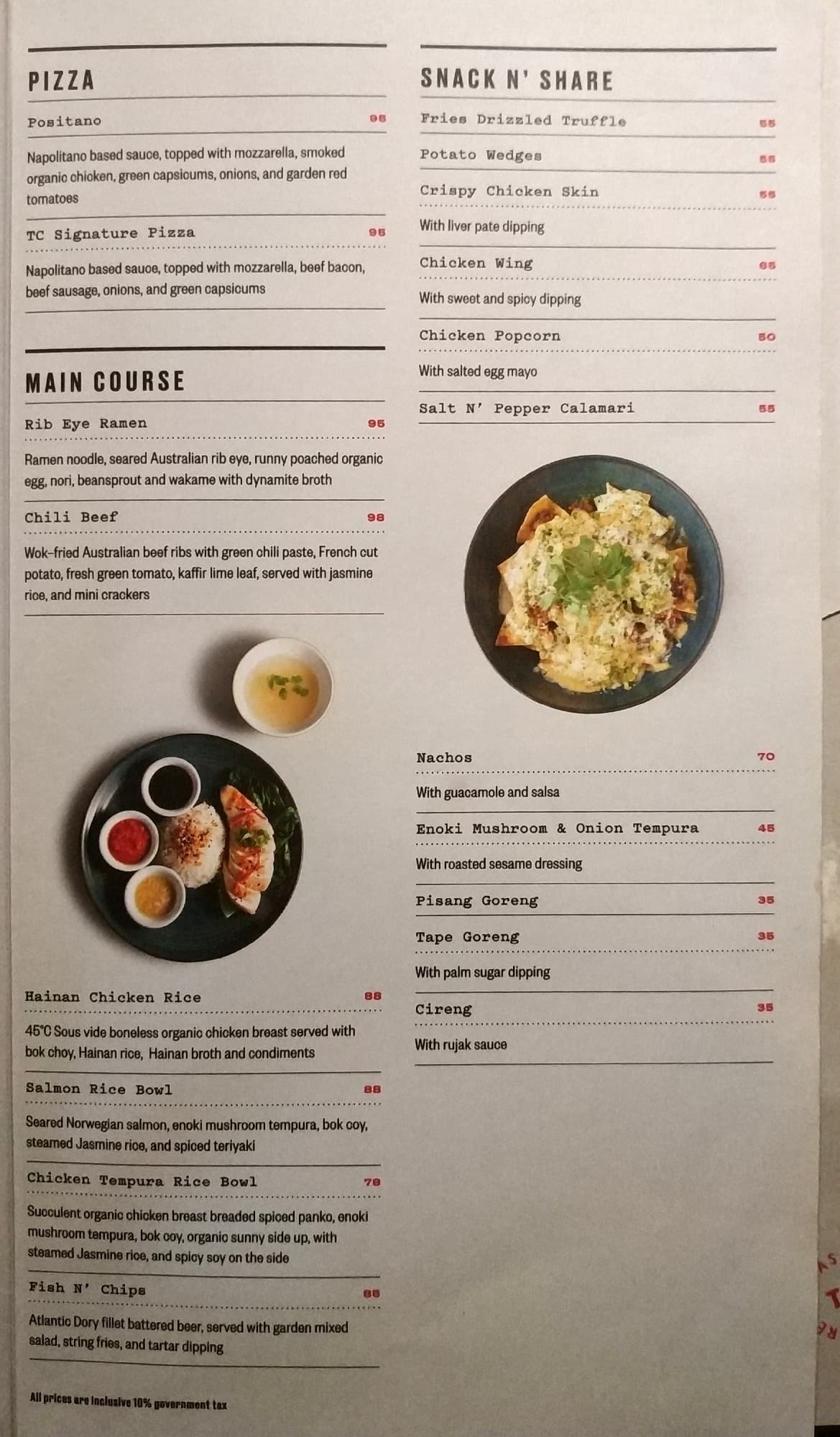 Menu at Tanamera Coffee Ahmad Dahlan cafe, Jakarta