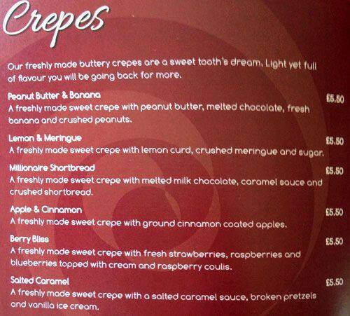 Menu at Coro The Chocolate Cafe, Edinburgh, 5 Howard St