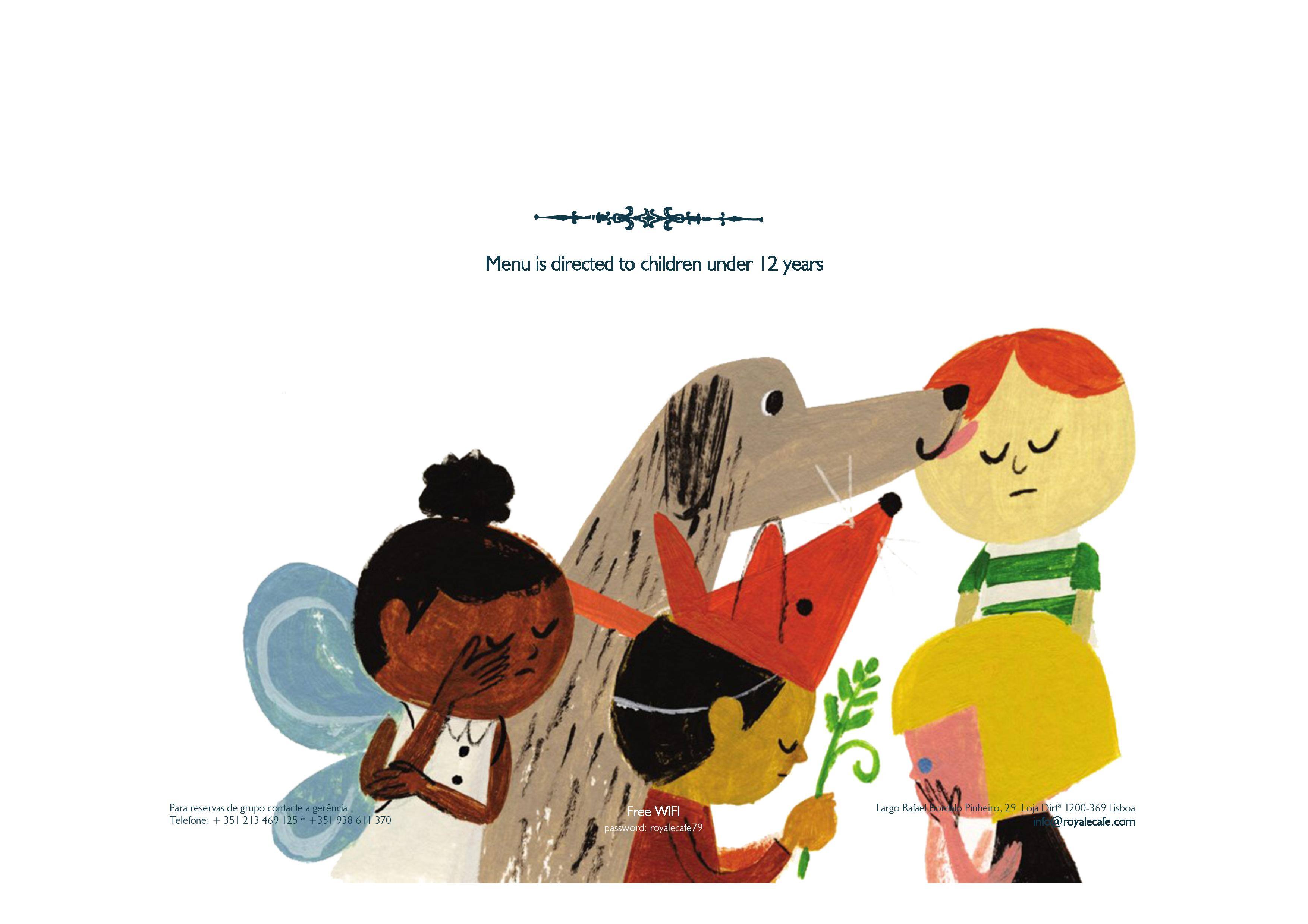 Menu at Royale Café, Lisbon