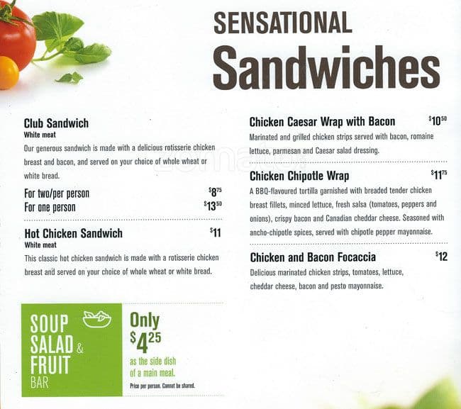 Menu at Scores restaurant, Ottawa, 150 Trainyards Dr