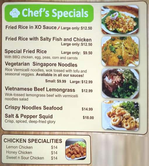 Menu at Seasonal Noodle restaurant, Mernda