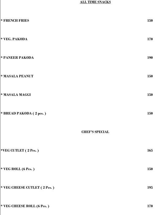 Menu at Indian Chef, Jaipur