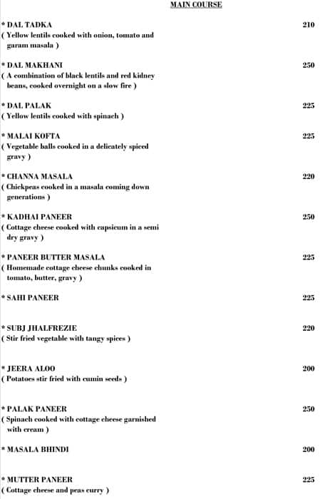 Menu at Indian Chef, Jaipur