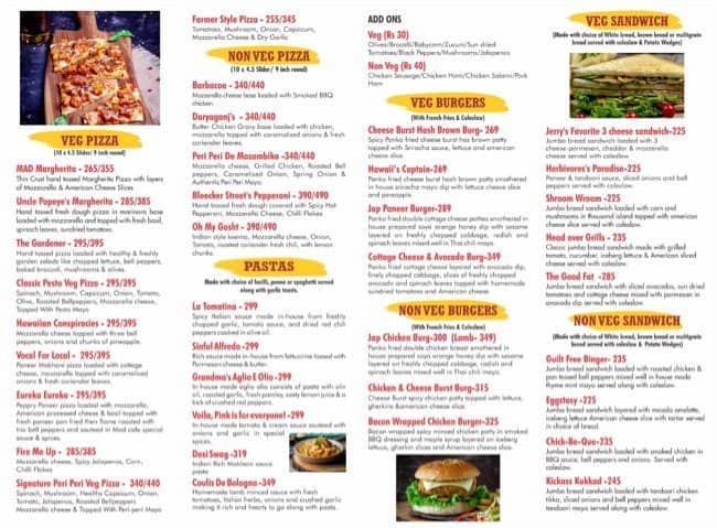 Menu at Mad Coffee, Gurugram