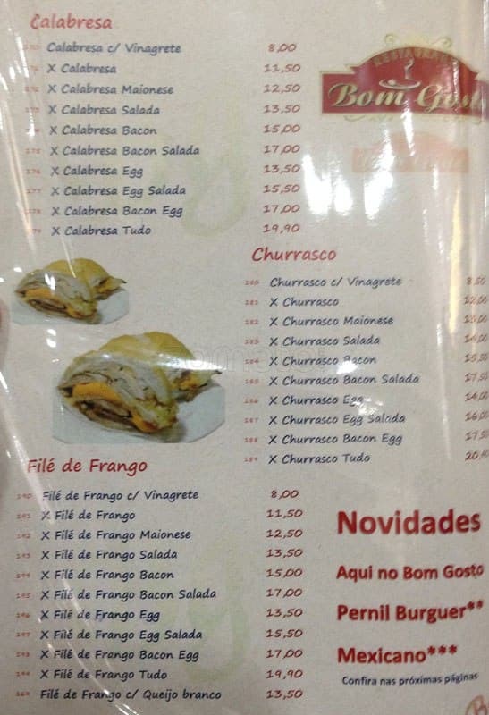 Menu em Bom Gosto restaurante, São Paulo, R. São Bento