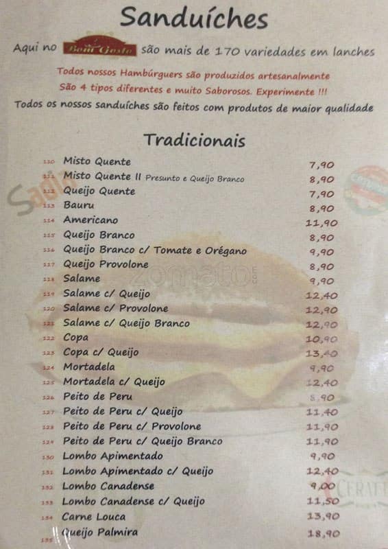 Menu em Bom Gosto restaurante, São Paulo, R. São Bento