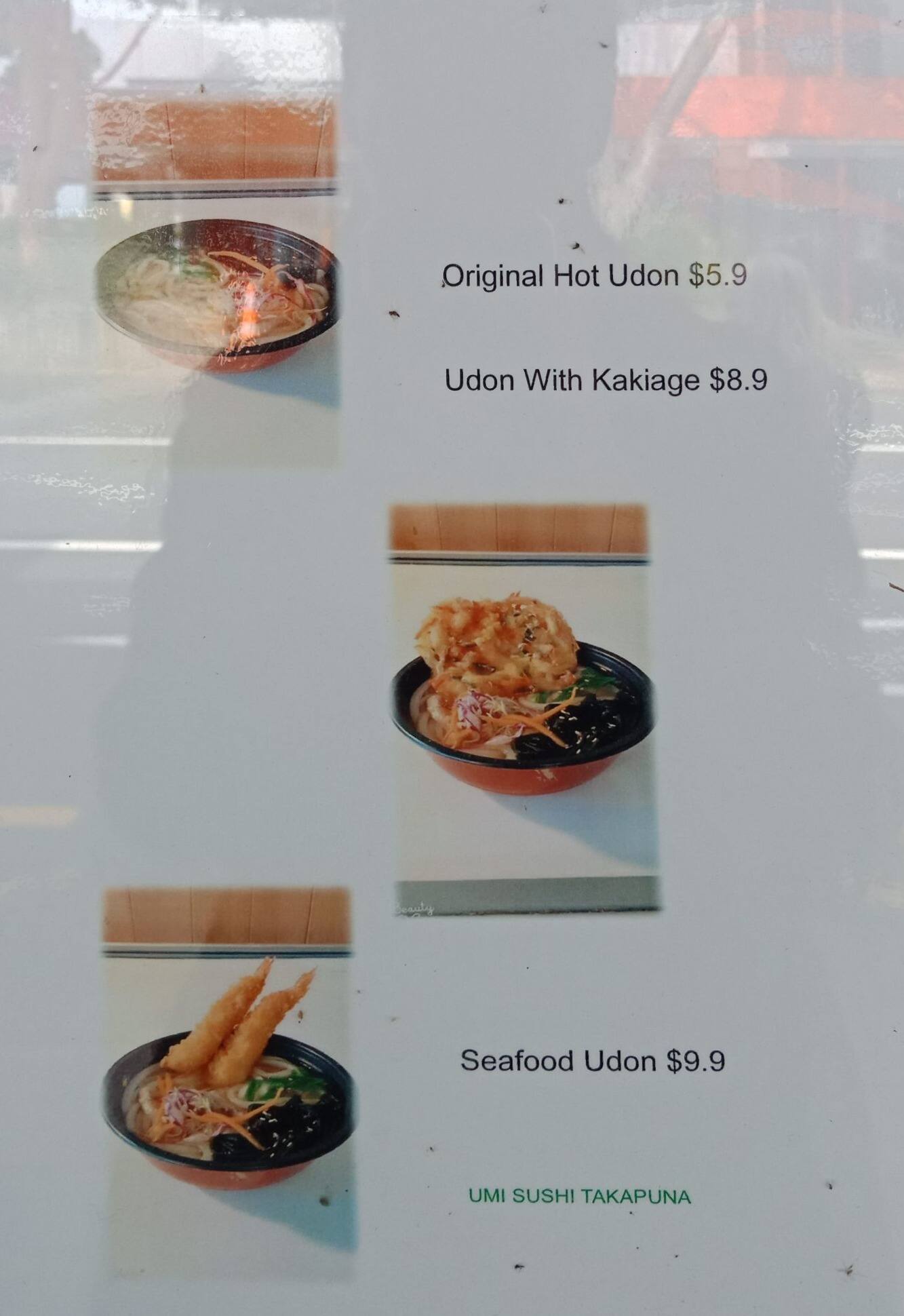 Menu at Umiya Sushi restaurant, Auckland, 2/115 Queen St