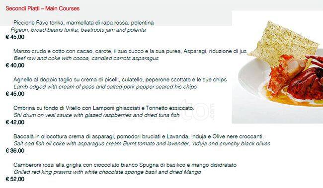 Menu at Ristorante The Flair, Rome, P.za Barberini