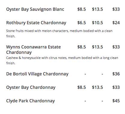 Menu at Great Western Hotel pub & bar, Geelong