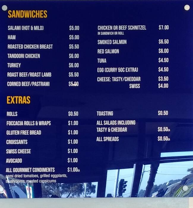 Menu at Country Cob Bakery - Boronia, Bayswater