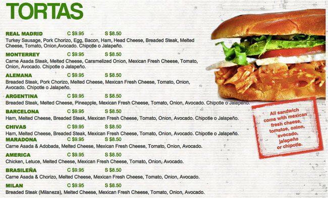 Aca Las Tortas Menu, Menu for Aca Las Tortas, Old East Dallas, Dallas ...