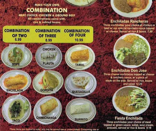 Menu at Taqueria Toluca restaurant, Charlotte, N Tryon St P