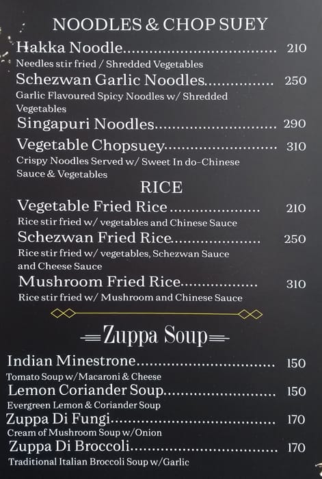 Menu at SKYZA Rooftop Lounge, Jaipur