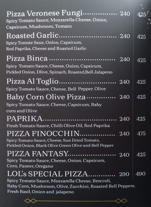 Menu at SKYZA Rooftop Lounge, Jaipur