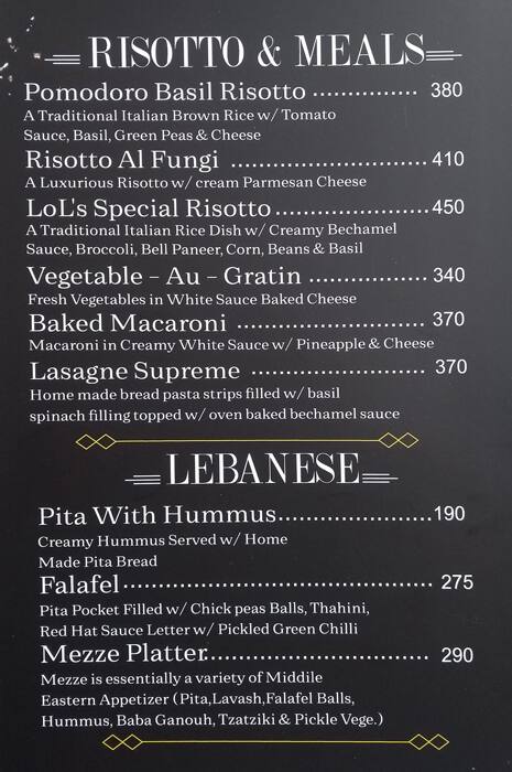 Menu at SKYZA Rooftop Lounge, Jaipur