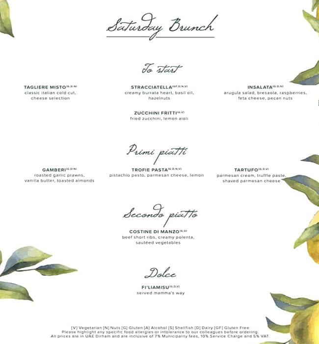 Menu of Fi’lia - SLS Dubai Hotel & Residences, Business Bay, Dubai