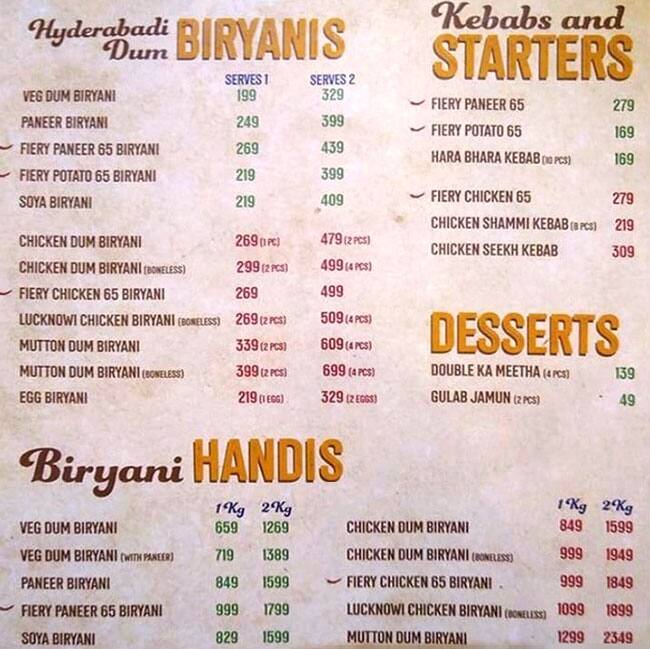 Menu of Khan's Kitchen 137, Sector 135, Noida