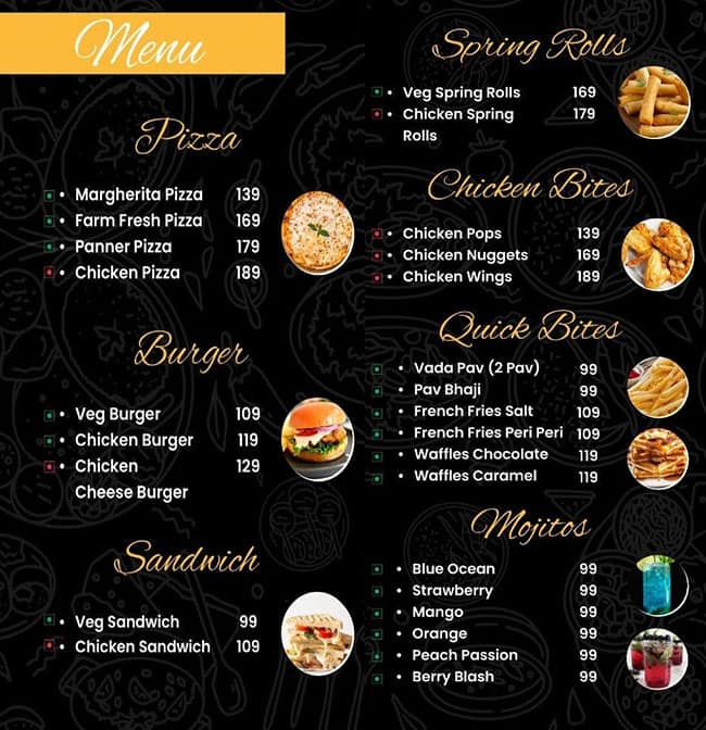 Menu of U-Snacks, Bachupally, Hyderabad