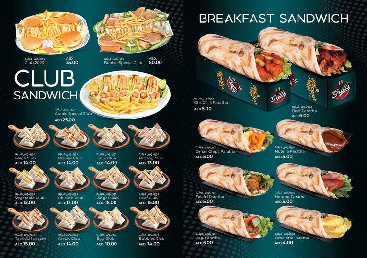 Menu of Bubbles Fish & Meat, Al Rigga, Dubai