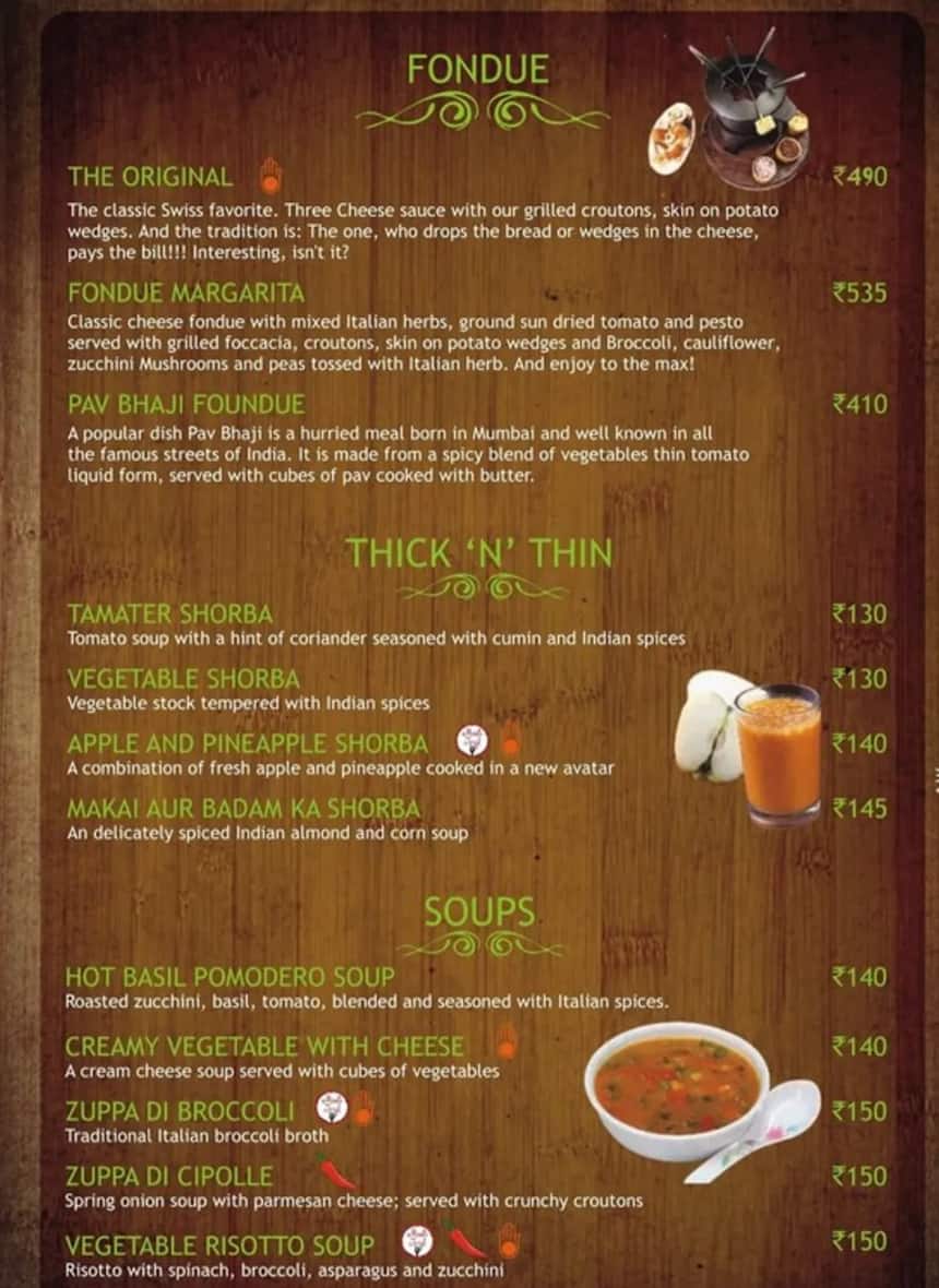 Menu of Jalpaan, Rajajinagar, Bangalore