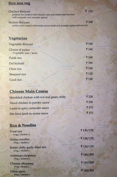Menu at Ignite - Chairman's Jade Club & Resort, Bengaluru, Chairman's ...