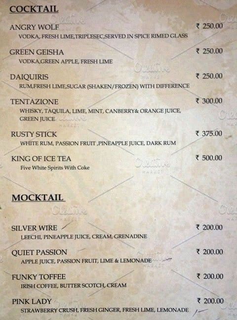 Menu at Ignite - Chairman's Jade Club & Resort, Bengaluru, Chairman's ...