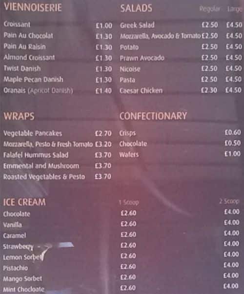 Menu at Café D’ Horizon cafe, London, 809 High Rd Leytonstone