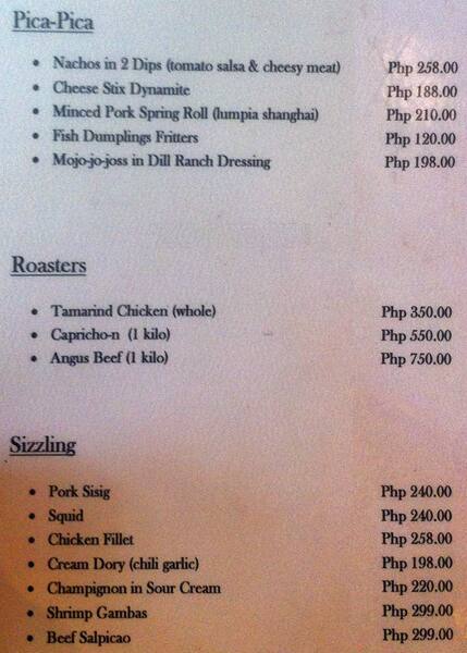 Carta del restaurante Primero Casa Filipino, Ciudad Quezon, 26 Scout ...