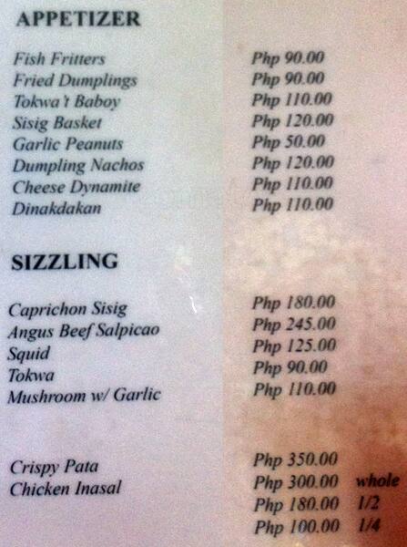 Carta del restaurante Primero Casa Filipino, Ciudad Quezon, 26 Scout ...