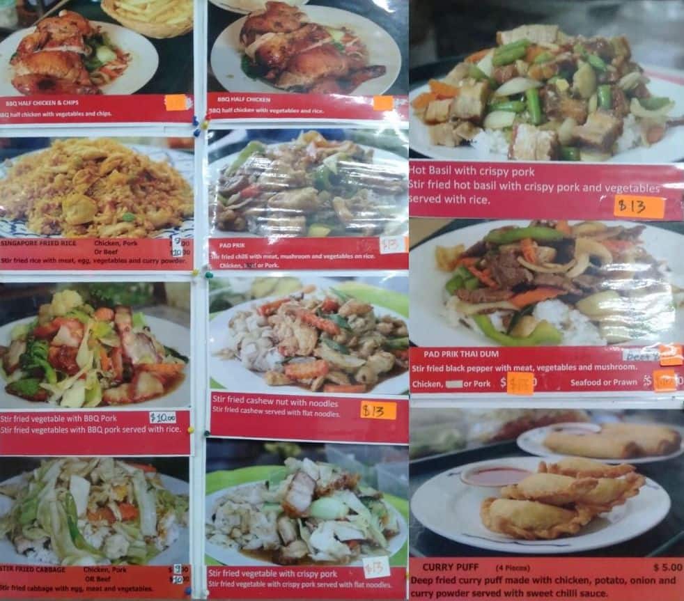 Menu at Thai Issan Malay/European-Asian Cuisine restaurant, Auckland