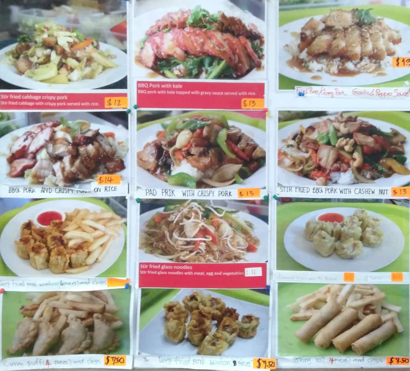 Menu at Thai Issan Malay/European-Asian Cuisine restaurant, Auckland