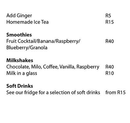 Menu at Christ Church Café restaurant, Midrand