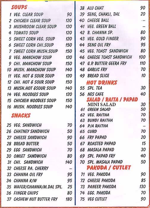 Menu of Hotel Prashant, Kalyan, Thane