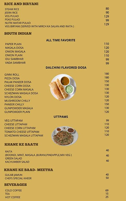 Menu of Dalchini, Vaishali, Ghaziabad