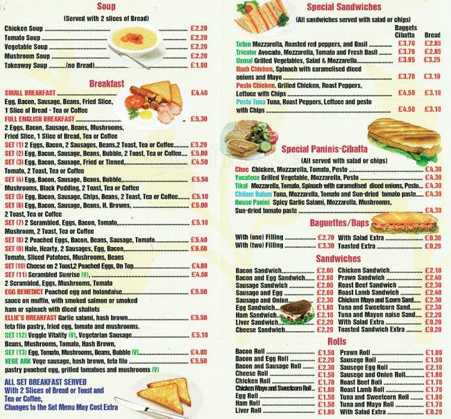 Menu at Mess Cafe, London, 316 Kilburn High Rd