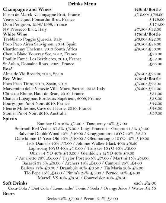 Menu at The Hyde Restaurant, Bar, Garden & Club Privé - Private Dining ...